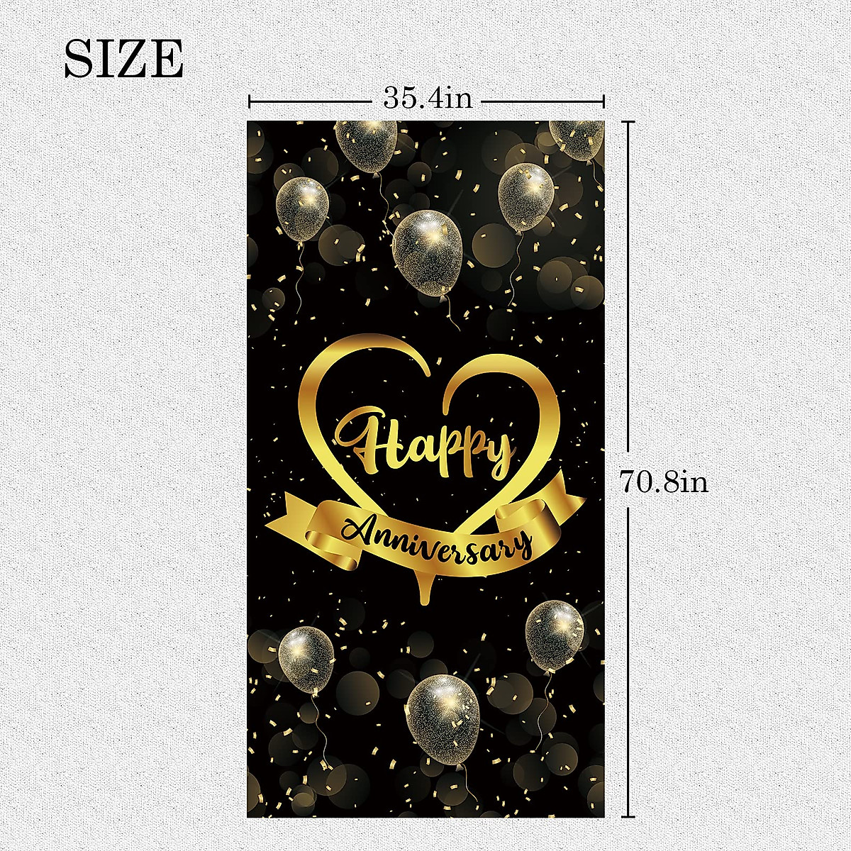 Belrew Happy Anniversary Door Banner, Wedding Anniversary Party Photography Background, Birthday Celebration Party Photo Booth Props, Retirement Door Cover Decorations