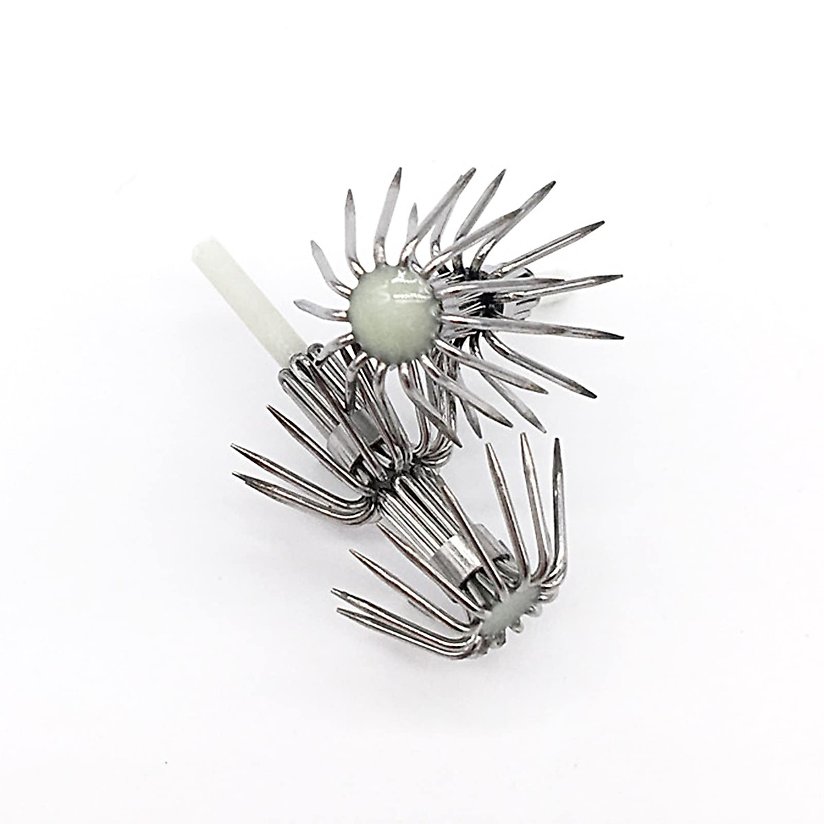 AOKID Squid Jig Sturdy Stainless Steel Sea Fishing Squid Hook Double-Layers Fishing Gear