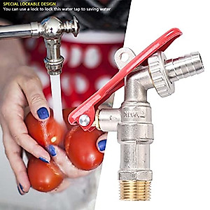 Metal Draft Faucet,Brass Draft Beer Tap Faucet Lock for Kegerators Brass 1/2" Thread Water Tap Lockable Faucet Home Outdoor Garden Tool Garden Outdoor Brass Faucet