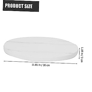 Yardwe Table Turntable Spices Turntable Round Kitchen Organizer Turntable Organizer grazing Tray Susan Cupboard Susan Organizer Seasoning Pot Rack Wood Planks Dining Table to Rotate White