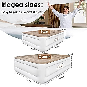 NXONE Air Mattress,Inflatable Single Airbed Luxury Double High Self Inflation Deflation Twin Air Mattress with Electric Built-in Pump, Blow Up Guest Bed for Home Portable Camping Travel,550lb