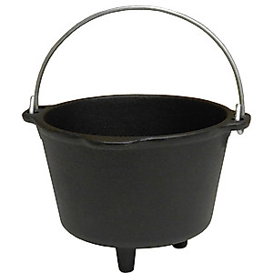 King Kooker CI3CFS 3 Cup Seasoned Small Cast Iron Pot, OS, Multi