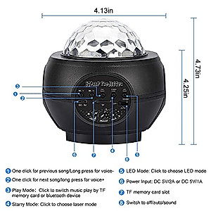 LUNSY Star Projector, Galaxy Projector Night Light Projector, with Remote Control Bluetooth Music Speaker&Timer, Starry Light Projector for Kids Adults Bedroom Gaming Room Theater Decoration