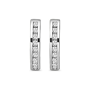 ARAIYA FINE JEWELRY 10K White Gold Diamond Hoop Earrings (1/3 cttw, I-J Color, I2 Clarity)