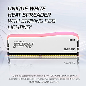 Kingston Technology Fury Beast RGB Special Edition 32GB (2x16GB) 3200MT/s CL16 DDR4 Desktop Memory Kit of 2 | Infrared Syncing | Intel XMP & AMD Ryzen Ready | RGB CTRL Software | KF432C16BWAK2/32