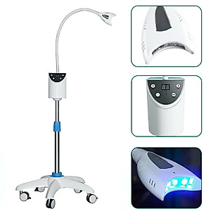 EZGO Dental Mobile Teeth Whitening Lamp Cold Bleaching Teeth Whitening Blue Light Machine LED Teeth Whitener Accelerator Light,Teeth Whitening Gel Refill Pack, 20 Pieces C-Shape Cheek Retractor
