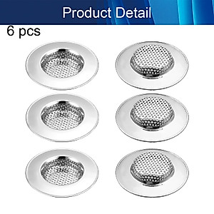 Juvielich Stainless Steel Sink Strainer-2.95" Diameter Rim Mesh Strainer Coarse Mesh Perfect for Kitchen Sink/Bathroom Bathtub Wash basin Floor drain balcony Drain Hole Hair Catcher 6Pcs