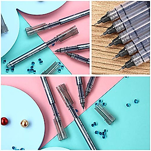 12 Pieces Rolling Ball Pens, Quick-Drying Ink 0.5 mm Extra Fine Point Pens Liquid Ink Pen Rollerball Pens (Black)