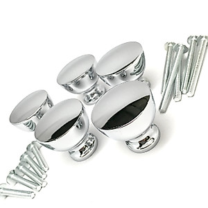 Southern Hills Polished Chrome Cabinet Knobs - Pack of 5 - Round Cabinet Knobs - Kitchen Drawer Pulls - Vanity and Dresser Knobs SHKM013-CHR-5