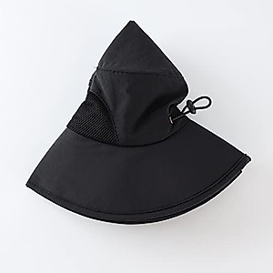 Home Prefer UPF50+ Mens Sun Hat Wide Brim Fishing Hat UV Protection Hat Portable Gardening Bucket Hat Black