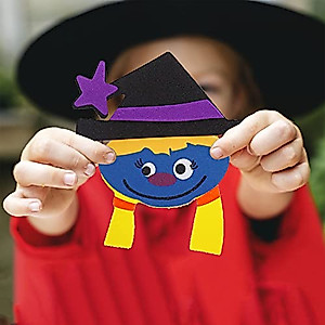4E's Novelty Halloween Crafts for Kids (12 Pack) Bulk Foam Magnet Character Faces, Fall Crafts for Kids & Toddlers Ages 3-12