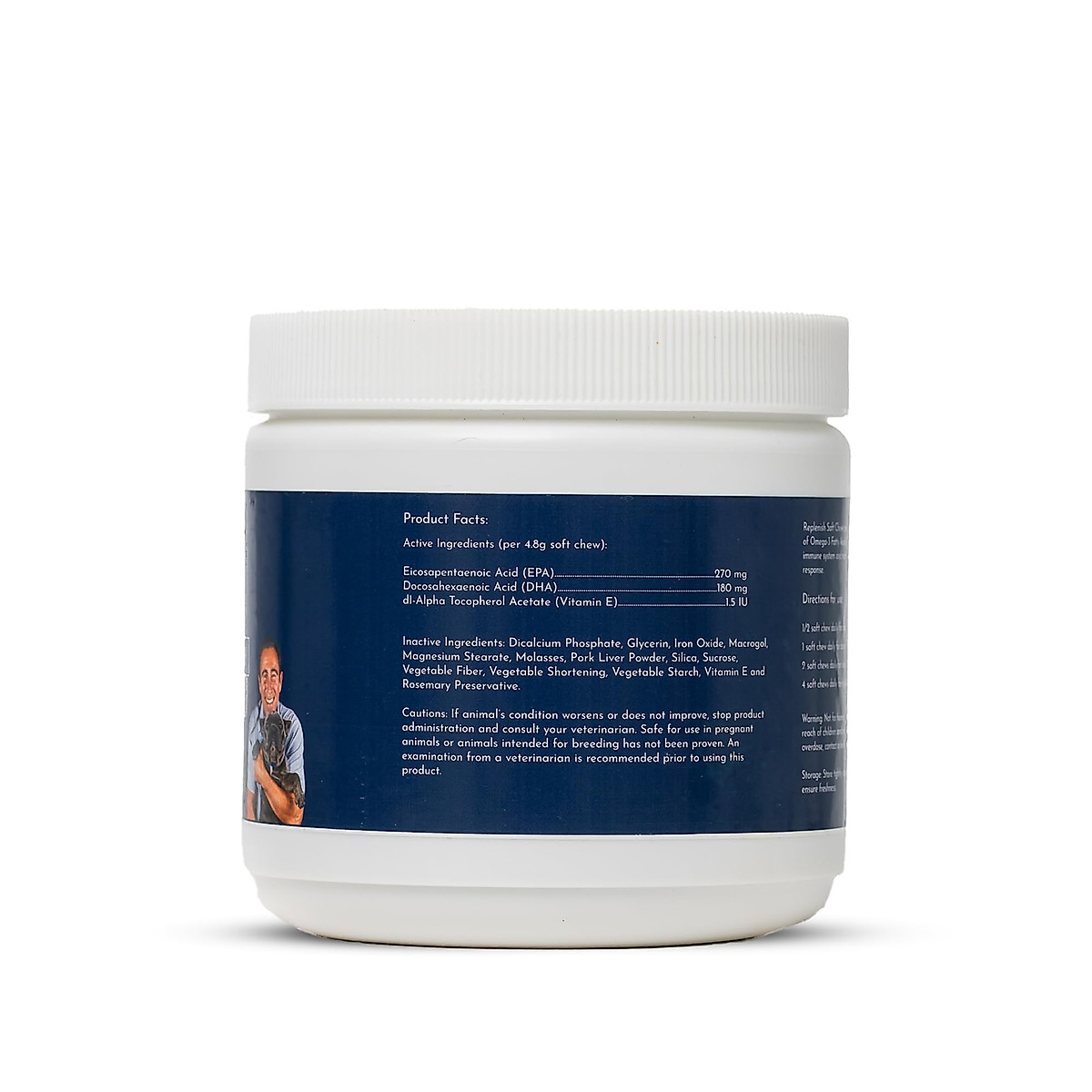 Dr. Jeff Werber Replenish Omega 3 Fatty Acid Chew for Pets & Dogs - Soft Fish Oil Chews with Natural Ingredients for Boosting Immune System and Regulating Inflammatory Response - 60 ct. (Small/Medium)