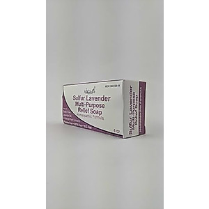 Naturasil 10% Sulfur Lavender Soap Bar Natural Skin Treatment for Acne, Bug Bites, Warts Treatment, Viral Bumps, Nodes & Itching | for Kids & Adults |113 grams