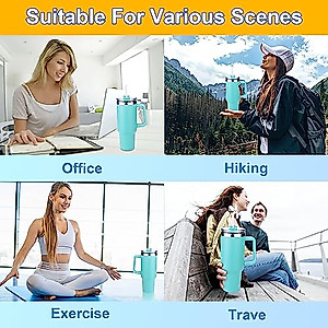 Riian 2023 Silicone Spill Proof Stopper Set, Compatible with Stanley Cup 1.0 40oz & 30oz,Prevent cup leakage, Accessories Including Straw Cover Cap, Square Spill Stopper and Round Leak Stopper