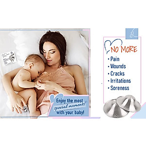 The Original Silver Nursing Cups - Nipple Shields for Nursing Newborn - Newborn Essentials Must Haves - Nipple Covers Breastfeeding- Silvermom-Regular