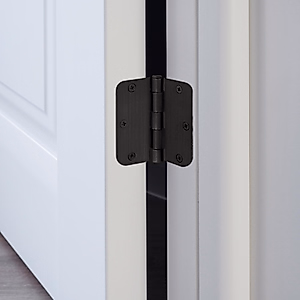 Design House 181446 5/8" Radius Steel Door Hinge Door Hardware Door Hinges Interior Doors, 3.5" x 3.5", Oil Rubbed Bronze, 10 Pack