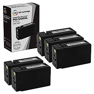LD Compatible Ink Cartridge Replacement for Canon PGI-1200XL 9183B001 High Yield (Black, 5-Pack)