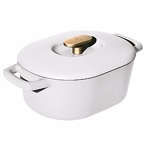 Generic Beautiful 6 Quart Enamel Dutch Oven, White Icing by Drew Barrymore, 456876