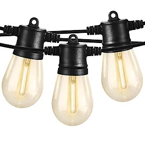 SUNTHIN Outdoor String Lights, 96FT Patio Lights with 32 LED Shatterproof Bulbs, Hanging for Outside, Garden, Backyard, Deck, Porch, Fence, Bistro, Pool, Party