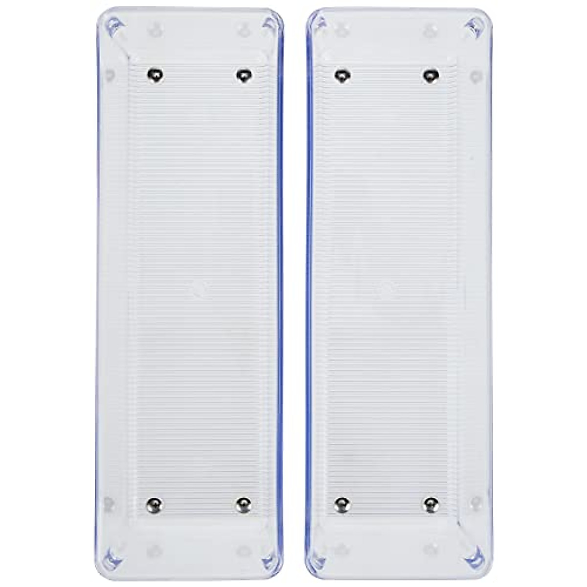 iDesign Utensil Holder and Silverware Organizer for Kitchen Utensils and Countertop Storage, The Linus Collection – Set of 2, 4" x 12" x 3", Clear