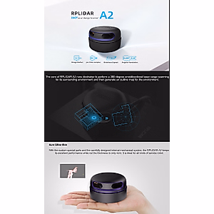 Slamtec RPLIDAR A2M12 360 Degree 2D Lidar Sensor Kit, 15Hz Scan Rate and 12 Meters Distance Module for Intelligent Obstacle Avoidance/Robot/Maker Education