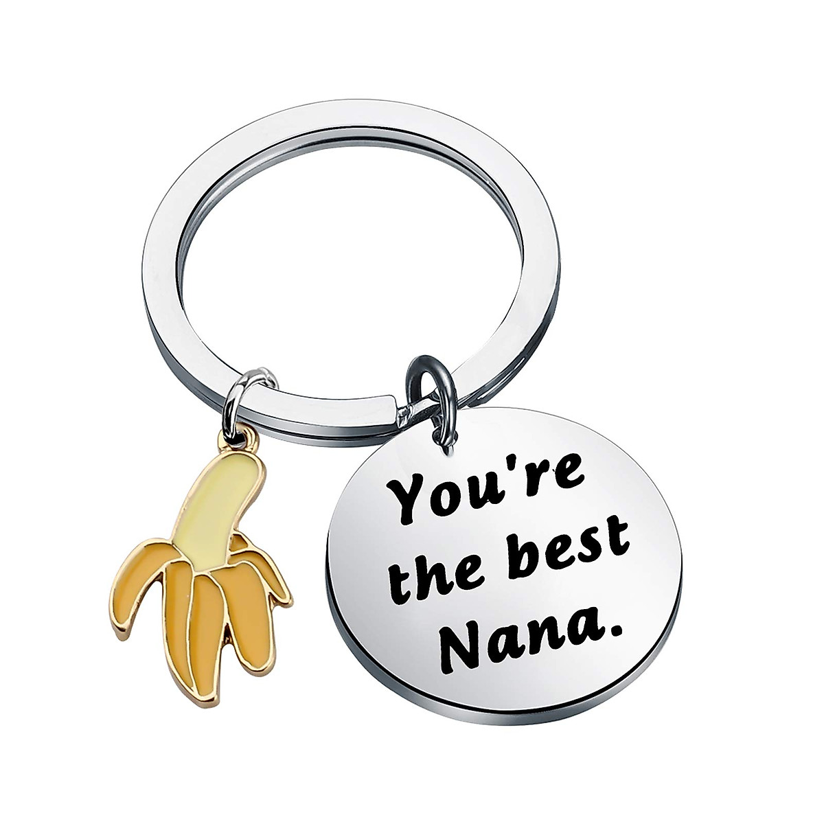 AKTAP Grandma Keychain You’re The Best Nana keyrings Banana Charm for Grandmother Gift from Granddaughter Grandson (Nana keyrings)