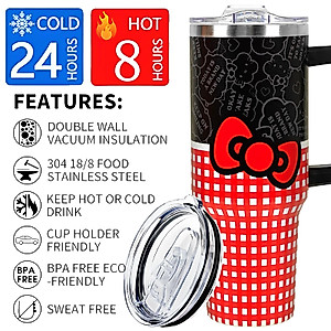 Sunmdecor 40 Oz Tumbler with Handle and Silicone Straws,Coffee Insulated Tumbler with Handle,40oz tumbler with handle