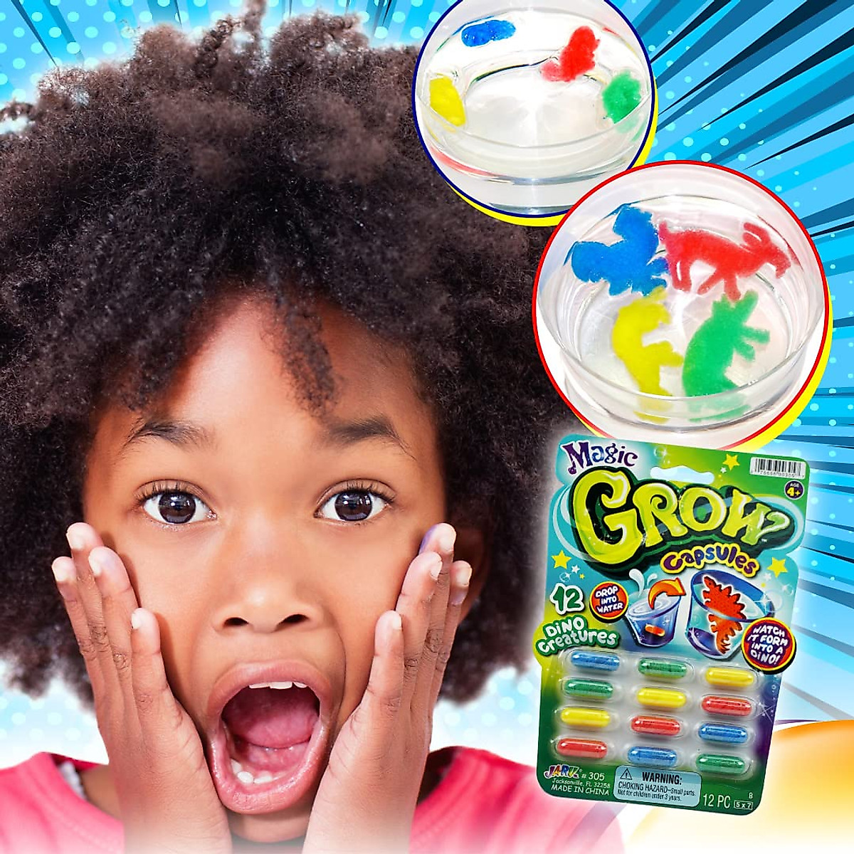 JA-RU Magic Grow Capsules (12 Pack,144 Capsules) Sea Creatures, Dinosaur, Animal Farm Toys. Water Growing Toys for Kids. Expanding Foam Bath Toys. Animal Party Favors Fidget Toy. J-305-12p