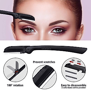 6 in 1 Eyebrow Kit,Multipurpose Exfoliating Dermaplaning Tool Face Razors for Women, Including Facial Trimmer Shaver,Eyebrow Brush