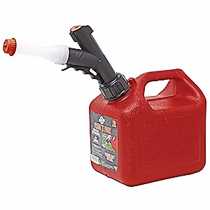 GARAGE BOSS GB320 Briggs and Stratton GarageBoss Press 'N Pour 2+ Gallon Gas Can, Red & GB310 Briggs and Stratton GarageBoss Press 'N Pour 1+ Gallon Gas Can, Red