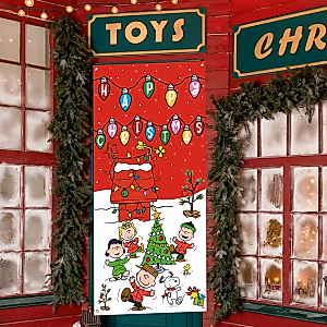 Christmas Door Cover Christmas Banner White Dog New Year Winter Xmas Decor Red Christmas Decorations for Home Party