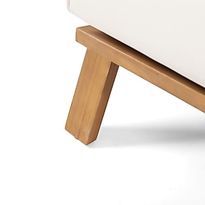 Christopher Knight Home Earlean Outdoor Club Chairs with Cushions (Set of 2), Teak Finish, Beige