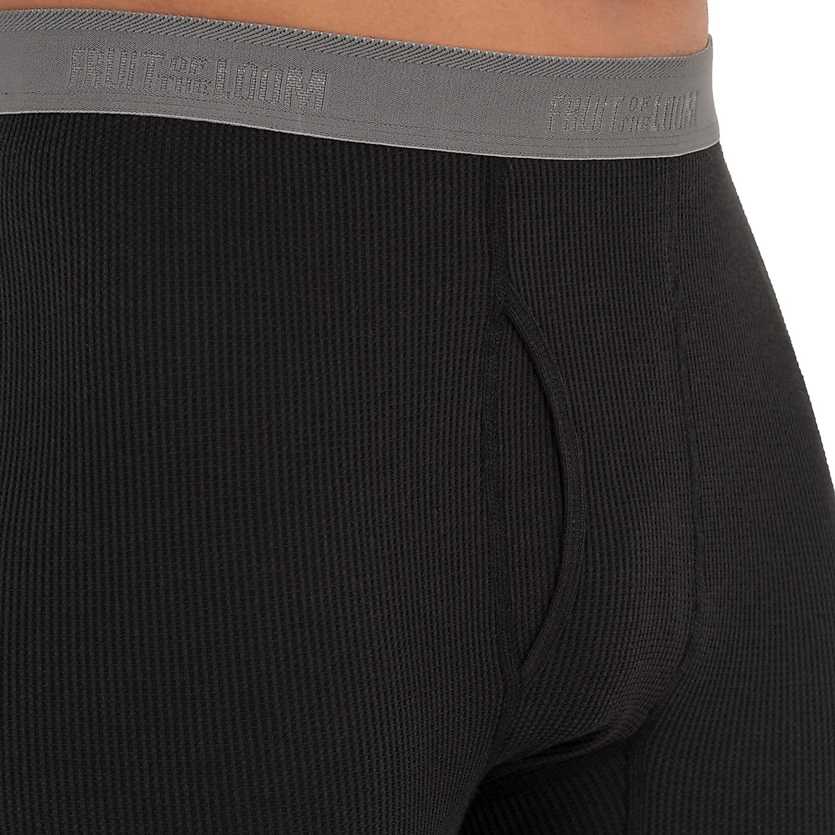 Fruit of the Loom Men's Recycled Premium Waffle Thermal Underwear Long Johns Bottom (1, 2, 3, and 4 Packs), Black, Large