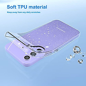 KSWOUS Glitter Case for Galaxy A54 5G - Sparkly Clear Shockproof Slim Cover with 2 Screen Protectors