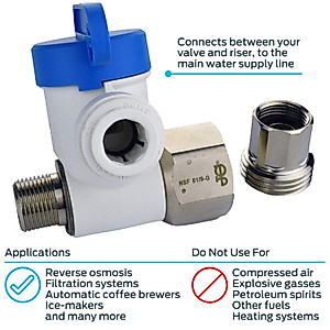 John Guest Speedfit 1/2 x 3/8 x 3/8 Inch Angle Stop Adapter Valve, Push to Connect Plastic Plumbing Fitting, ASVPP6LF-US