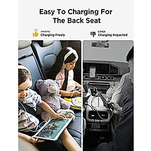 60W USB Car Charger - AINOPE [4 Multi USB Ports] [QC 36W] Fast Car Charger Adapter[5FT Cable] QC 3.0 Cigarette Lighter Adapter Back Seat Charging for iPhone Samsung iPad MacBook Fire Tablet and More