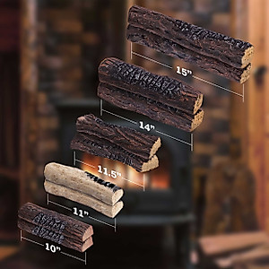Gas Fireplace Logs | Faux Fireplace Logs for Gas Fireplace. Ventless Gas Logs for Fireplace Natural Gas. Fireplace Logs for Fireplace Indoor. Ceramic Fake Logs