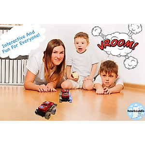 HOWBOUTDIS (1) Light Up Monster Truck with Flashing LED Tires & Push N Go Friction for Easy Motion - Great Birthday Gift for Boys or Girls Ages 3+ - Ideal Party Favor or Carnival Prize