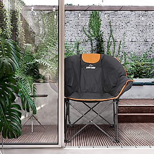 OUTDOOR LIVING SUNTIME Leisure Moon Folding Camping Chair Stable and Portable to Carry (Orange)