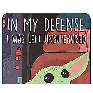 Seven Times Six Star Wars The Mandalorian The Child No Buttons Super Plush Throw Blanket 46" x 60" (117cm x 152cm)