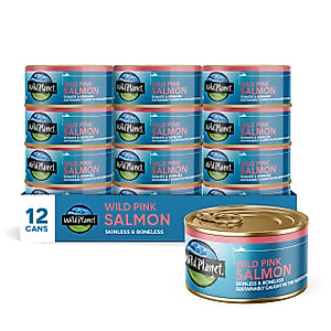 Wild Planet, Wild Pink Salmon, Canned Salmon, Sustainably Wild-Caught, Non-GMO, Kosher 6 Ounce, (Pack of 12)
