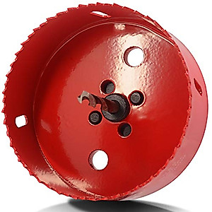 Koopi 4.5" Hole Saw with Heavy Duty Arbor, 38mm Depth Bi-Metal 4 1/2 inch Hole Cutter for Easily Drilling Wood, Plastic, Plywood, Drywall, Thin Metal (114mm)