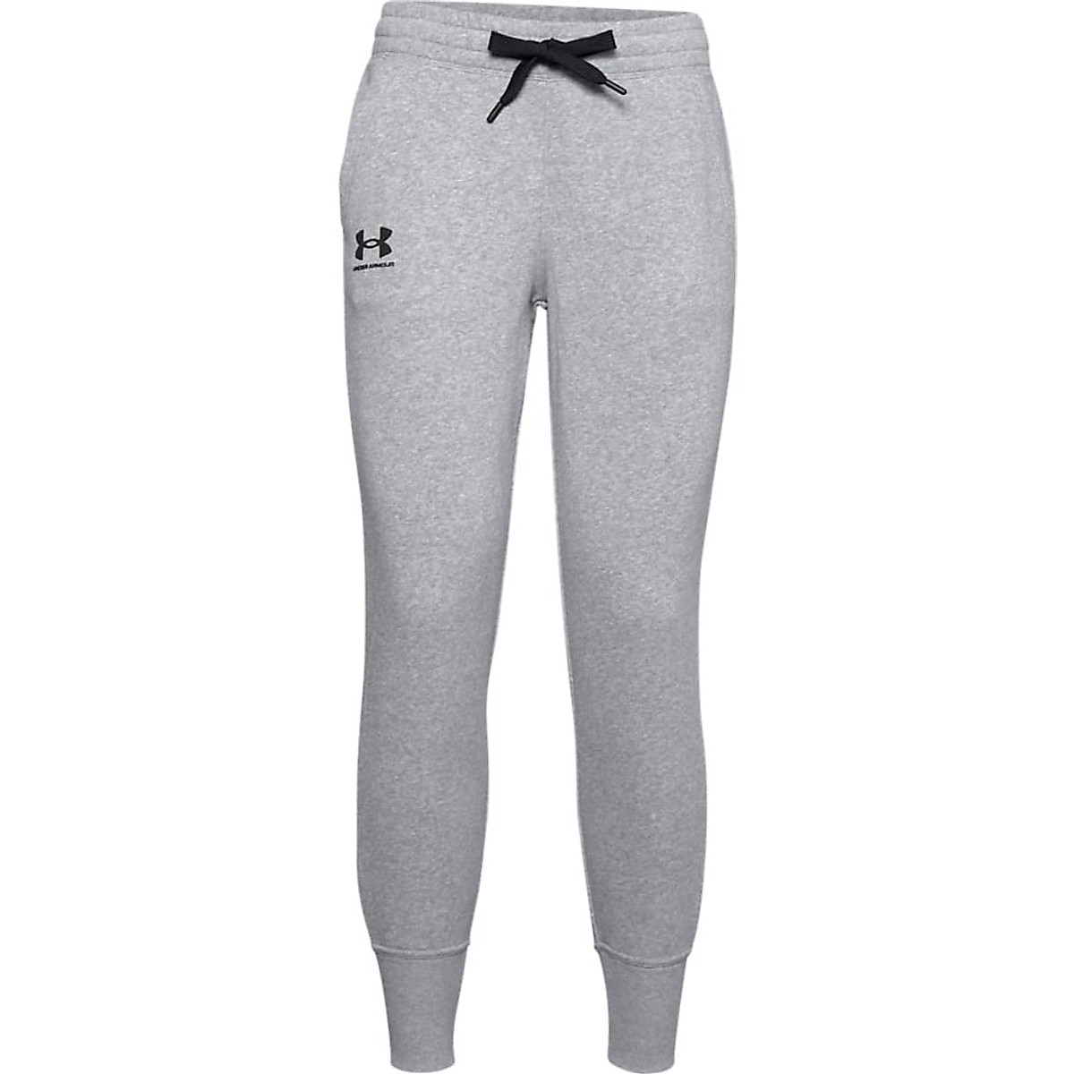 Under Armour Womens Rival Fleece Joggers , Steel Medium Heather (035)/Black , Large