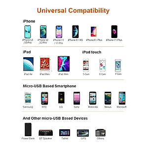 CableCreation 2-in-1 iPhone and Android Charging Cable 4FT/1.2m, Lightning and Micro USB to USB Charging Data Cord MFi Certified for iPhone 14, 13, 12, 11, X, 8, 8 Plus,7, Nexus, LG, HTC, Gray