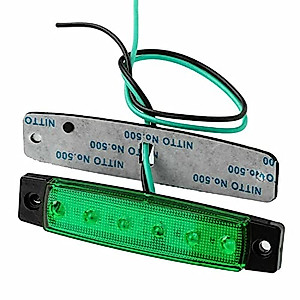 HUINENGYUAN 10PCS 3.8” 6 LED Green Indicator Light Truck Camper Side Marker Light Marine Boat Stern Light Yacht Kayak Sailboat Trailer Bus RV Clearance Light 12V DC, 2 Years Warranty