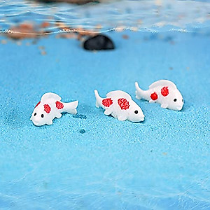 MAOMIA 20 Pcs Miniature Fish Figurines Resin Fish Tank Decoration Fairy Garden Mini Goldfish Micro Landscape Decor Ornament