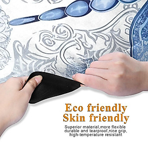 GOODOLD Dragonfly Pattern Yoga Mat, 71 x 26 Inch Non-slip Yoga Mats Folding Travel Exercise Mat Indoor Outdoor Gym Pilates with Storage Bag for Women Men