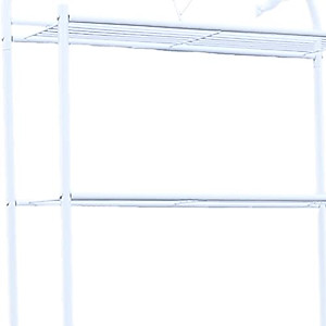 3-Tier Over-The-Toilet Storage Rack, Iron Space Saver Organizer Rack Stable Freestanding Anti-Tilt Shelf Bathroom Organizer Shelf Toilet Stands, 70.9x24.4x12.6 Inch (White)