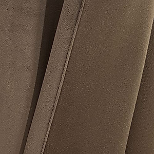 Royal Tradition Velvet Heavyweight Grommet Top Window Curtains, Set of 2 (52" Wx84 L) Solid Panels, Taupe