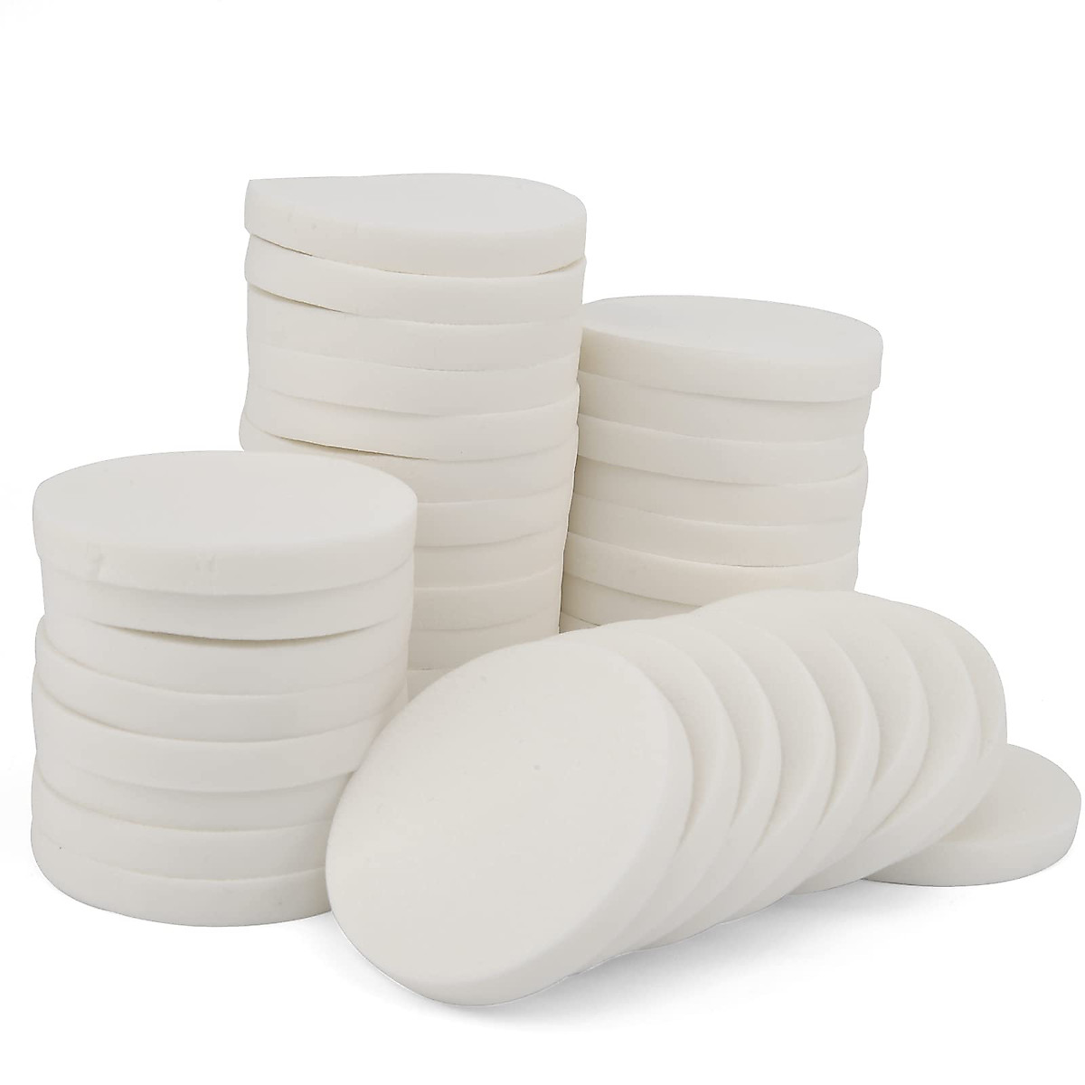 40 PCS Makeup Blenders Sponges Set, Use for Dry and Wet, Perfect for Full Face Curve Blending, Cream, Liquid, Powder Foundation Cosmetics, Latex Free & Soft & Flexible, Round